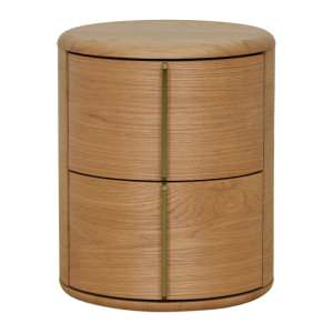 Landon Wooden Round Bedside Table, Natural