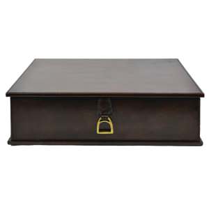 Lederon Leather Document Box, Dark Brown
