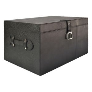 Lederon Leather Storage Trunk, Black