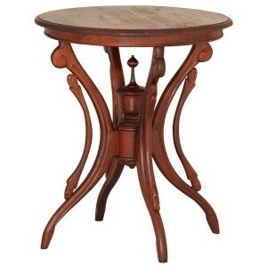 Jolie Solid Mahogany Timber Round Wine Table, Mahogany
