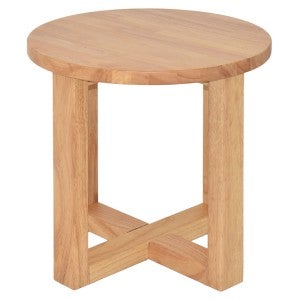 Chunk Commercial Grade Timber Round Coffee Table, 50cm, Natural