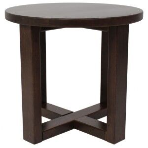 Chunk Commercial Grade Timber Round Side Table, Walnut