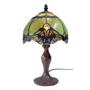 Memphis Jade Small Tiffany Glass Table Lamp - 35cm
