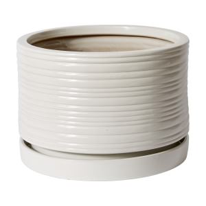 Henley Ceramic Indoor / Outdoor Planter Pot with Saucer, 42cm