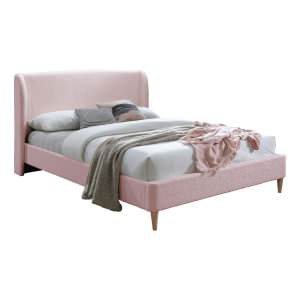 Norae Fabric Platform Bed, King Single, Pink