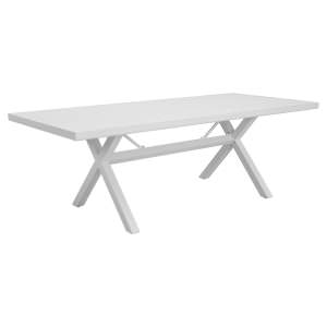 Biloxi Aluminium Outdoor Trestle Dining Table, 220cm, White