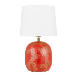 Wishes Ceramic Base Table Lamp, Red