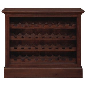 Solid Mahogany Timber 36 Bottle Wine Rack - Mahogany
