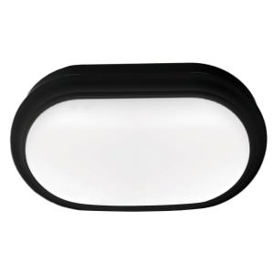 Jay IP65 Exterior LED Bunker Wall Light, Oval, CCT, Black