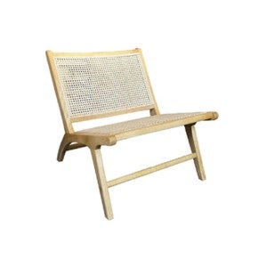 Elsey Timber & Rattan Lounge Chair, Natural