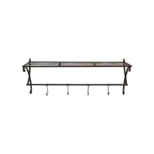 Carla Wrought Iron Wall Shelf with Hooks