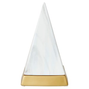Eloria Ceramic Pyramid Decor, Large, White