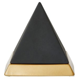 Eloria Ceramic Pyramid Decor, Small, Black