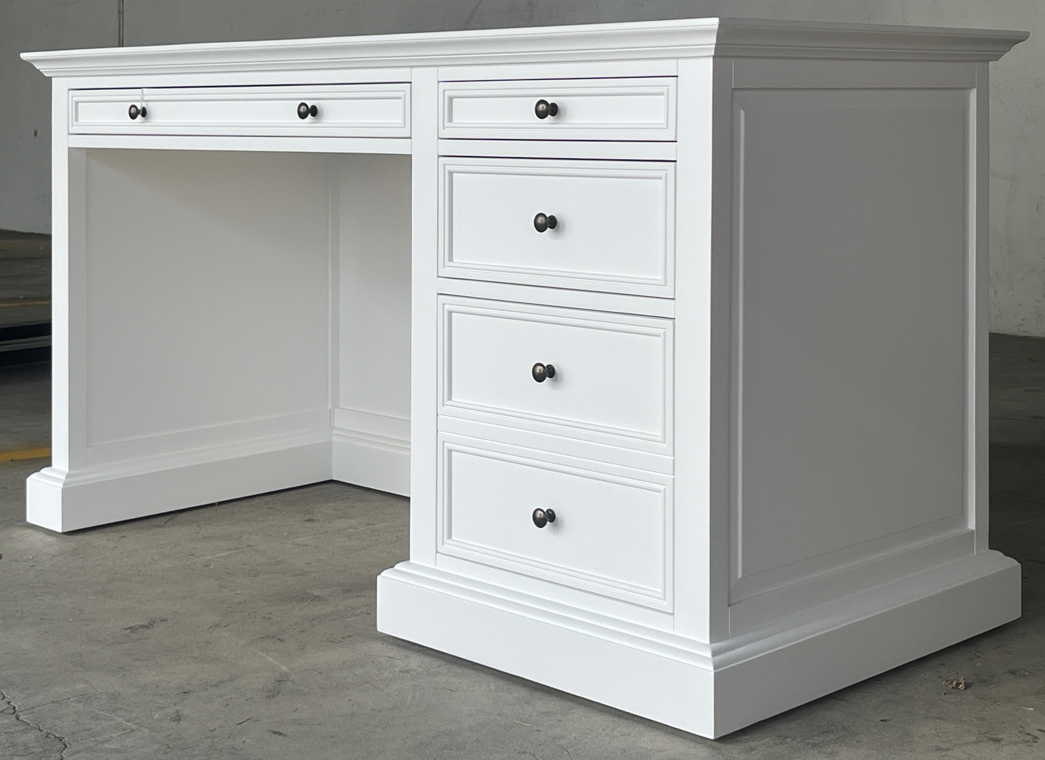 Hermitage Birch Timber Executive Desk, 147cm, Satin White